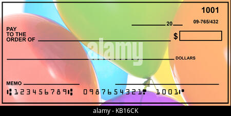 Blank personal check with a variety of backgrounds. Easy to drop in ...