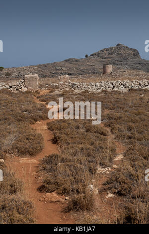 The path to the tomb of Cleobulus, a Greek poet and a native of Lindos ...