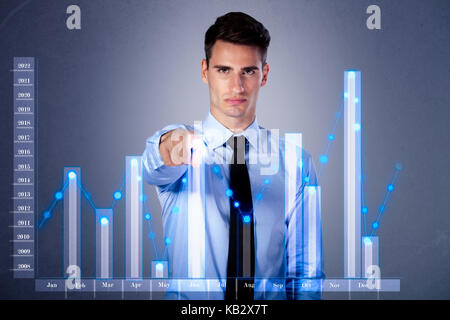 Man hand Pointing On Important Messages With one Finger. Businessman ...