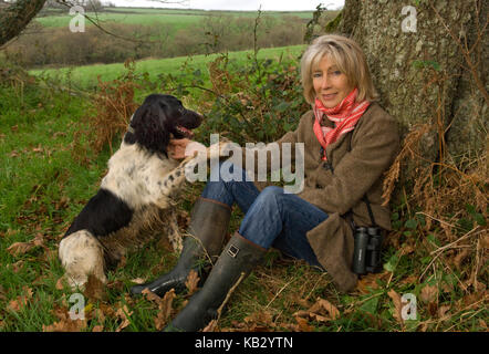 Lady Jane Rice, wife of Sir Tim Rice, at her home in Cornwall with her ...