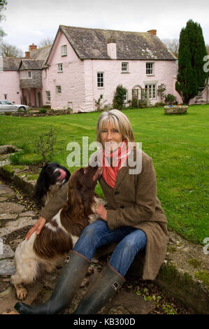 Lady Jane Rice, wife of Sir Tim Rice, at her home in Cornwall with her ...