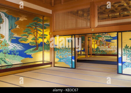 Japan, Kumamoto Castle. Interior room, used for Japanese tea ceremony ...