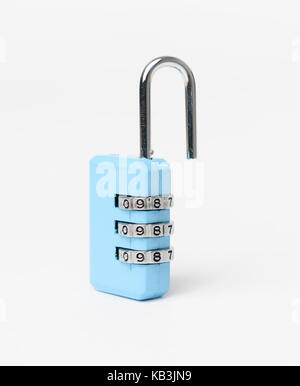 Blue combination padlock Stock Photo - Alamy