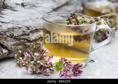Tee aus Dost, Oregano, wilder Majoran, Heilpflanze, Heiltee, Kräutertee ...