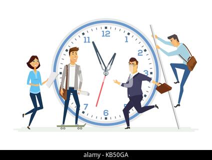 Collegues work in the office - modern cartoon people characters ...