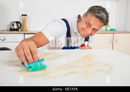 Sponge and liquid for cleaning the surface at home. Accessories for ...