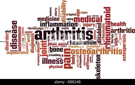 Arthritis vector illustration word cloud isolated on white background ...