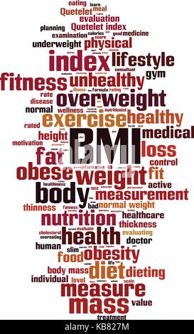 BMI : Body Mass Index word lettering typography design illustration ...