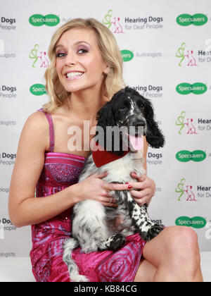 Rachel Riley with hearing dog puppy Katie, at the Hearing Dog Awards at ...