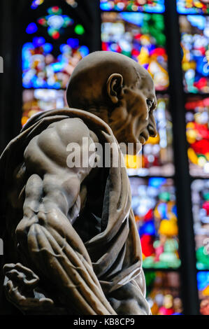 Statue of St. Bartholomew, with his own skin after being flayed, by ...