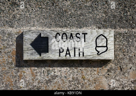 South West Coast Path,acorn,national,trail,sign,signage,at,Lelant ...