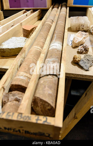 Rock core samples at the Geological Survey of Northern Ireland Stock ...