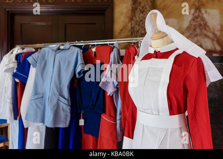 Old fashioned nursing uniforms, ranging from the Victorian era at the ...