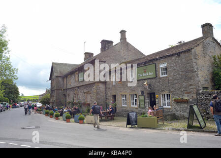 The Buck Inn pub, Malham village, Yorkshire Dales national park ...