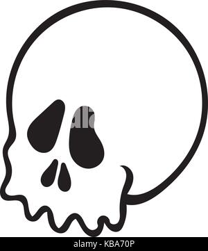 Skull Sad Emoji. skeleton head sorrowful emotion isolated Stock Vector ...
