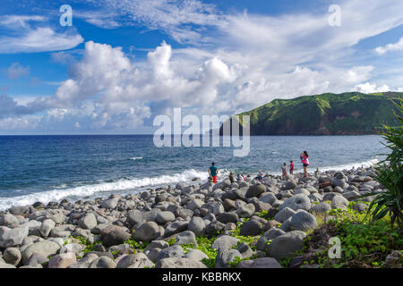 The Valugan boulder beach of Basco, Batanes in the Philippines Stock ...