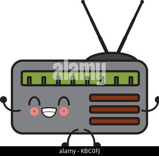 Vintage radio stereo kawaii cute cartoon Stock Vector Image & Art - Alamy