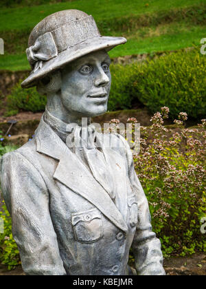 Sculpture of Lady Downe at the Danby Moors Centre which has an audio ...