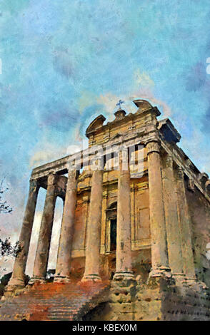 Rome, Italy Temple of Antoninus and Faustina, pronaos, Habitat ...