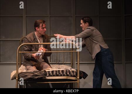 Actors Alexander Finkenwirth, Luisa Taraz in a scene from George Orwell ...
