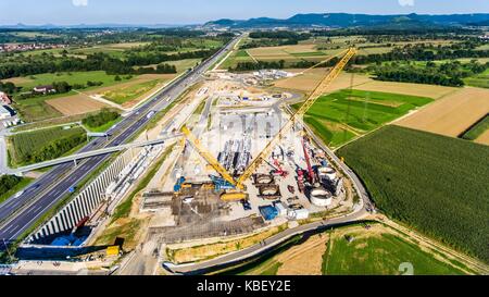 1200 tons weight Terex Demag CC 6800 crawler crane at major railway ...