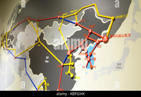 Korean DMZ map Stock Photo - Alamy