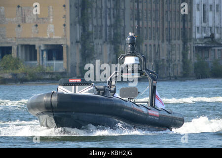 BAE Systems unmanned Pacific 950 RHIB being demonstrated at DSEi 2017 ...