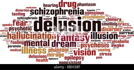 Hallucination word cloud concept. Vector illustration Stock Vector ...