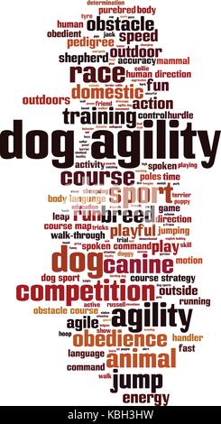 Dog agility word cloud concept. Collage made of words about dog agility ...