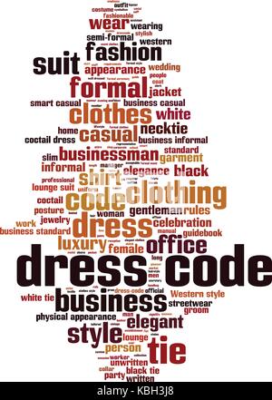Dress code word cloud concept. Vector illustration Stock Vector Image ...