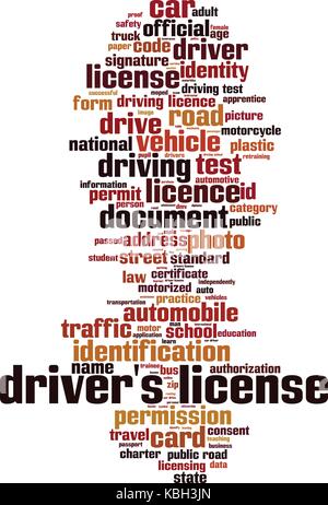 Driver's license word cloud concept. Vector illustration Stock Vector ...