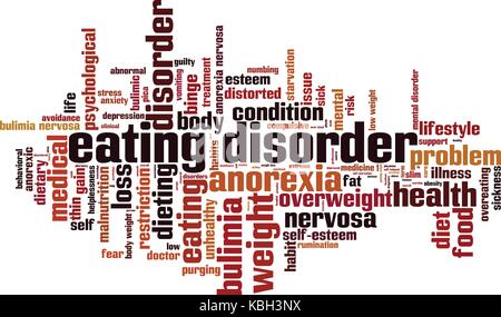 Eating disorder word cloud concept. Vector illustration Stock Vector ...