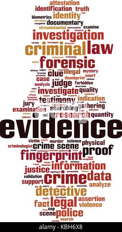 Evidence word cloud concept. Vector illustration Stock Vector Image ...
