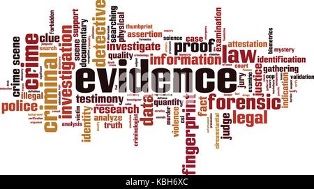 Evidence word cloud concept. Vector illustration Stock Vector Image ...