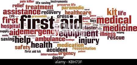 First aid concept word cloud background Stock Photo - Alamy