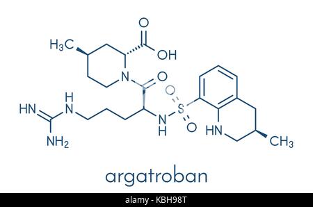 Argatroban anticoagulant drug molecule (direct thrombin inhibitor Stock ...