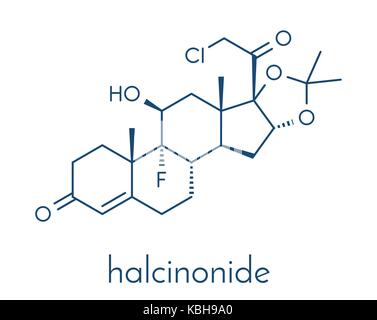 Halcinonide topical corticosteroid drug molecule. Skeletal formula ...