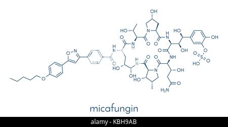 Micafungin antifungal drug molecule. Skeletal formula Stock Vector ...