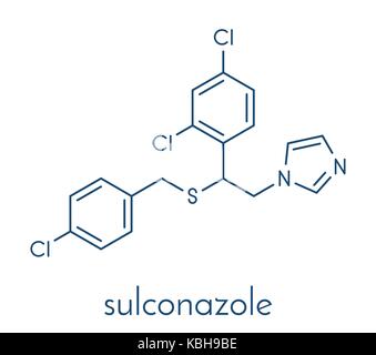 Sulconazole antifungal drug molecule. Skeletal formula Stock Vector ...
