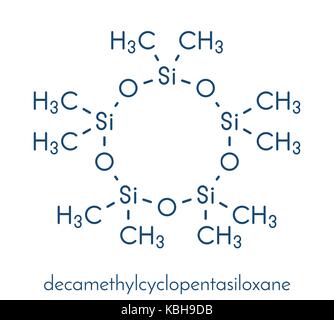 Decamethylcyclopentasiloxane (D5) molecule. Cyclic silicone chemical ...