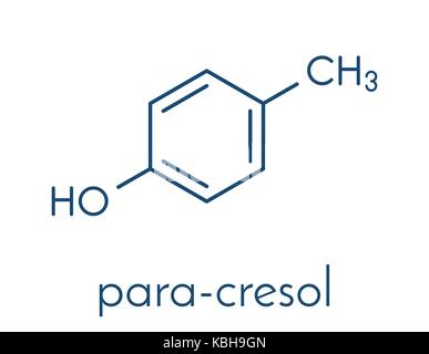 P-cresol (para-cresol, 4-methylphenol) molecule. Component of human ...