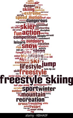 Alpine skiing word cloud concept. Vector illustration Stock Vector ...