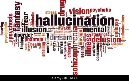 Hallucination word cloud concept. Vector illustration Stock Vector ...
