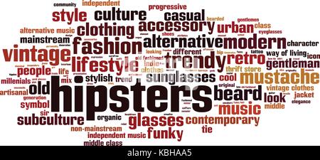 Hipsters word cloud concept. Vector illustration Stock Vector Image ...