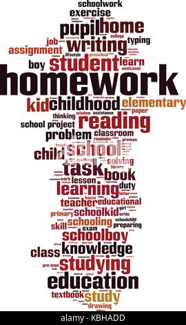 Homework word cloud concept. Vector illustration Stock Vector Image ...