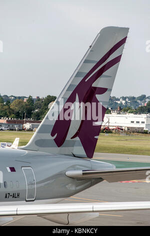 Boeing 787 Dreamliner tail rudder at Farnborough Air Show 2010 Stock ...
