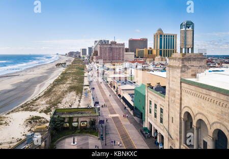 AERIAL VIEW OF ATLANTIC CITY BOARDWALK AND STEEL PIER. NEW JERSEY. USA ...