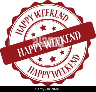 happy weekend sign. happy weekend round vintage retro label. happy ...