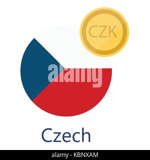 Czech Republic currency vector icon isolated on transparent background ...