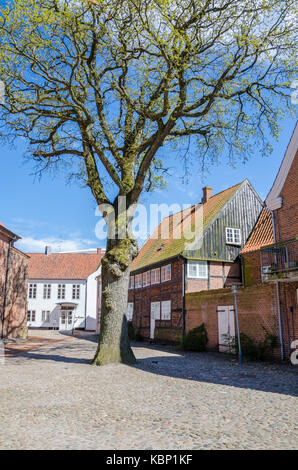 TONDER, DENMARK - APRIL 30 2012: Historical red brick buildings in ...